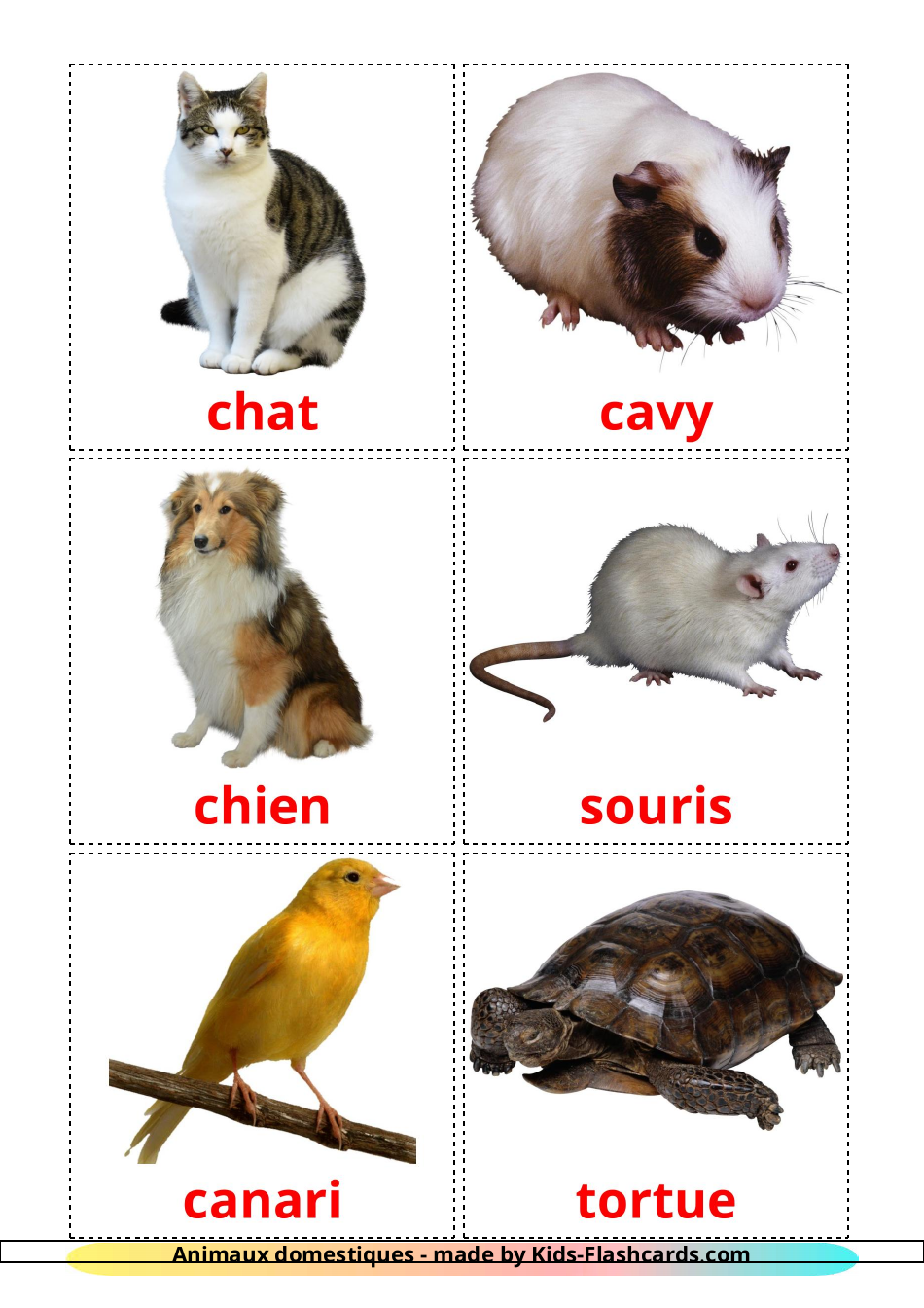 French Flashcards - Domestic Animals Download Printable PDF ...
