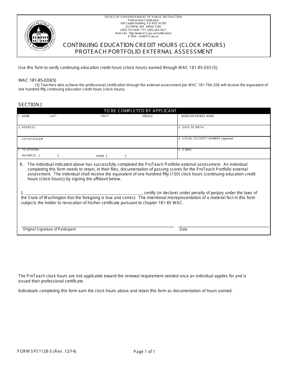 Form SPI1128-5 - Fill Out, Sign Online and Download Printable PDF ...