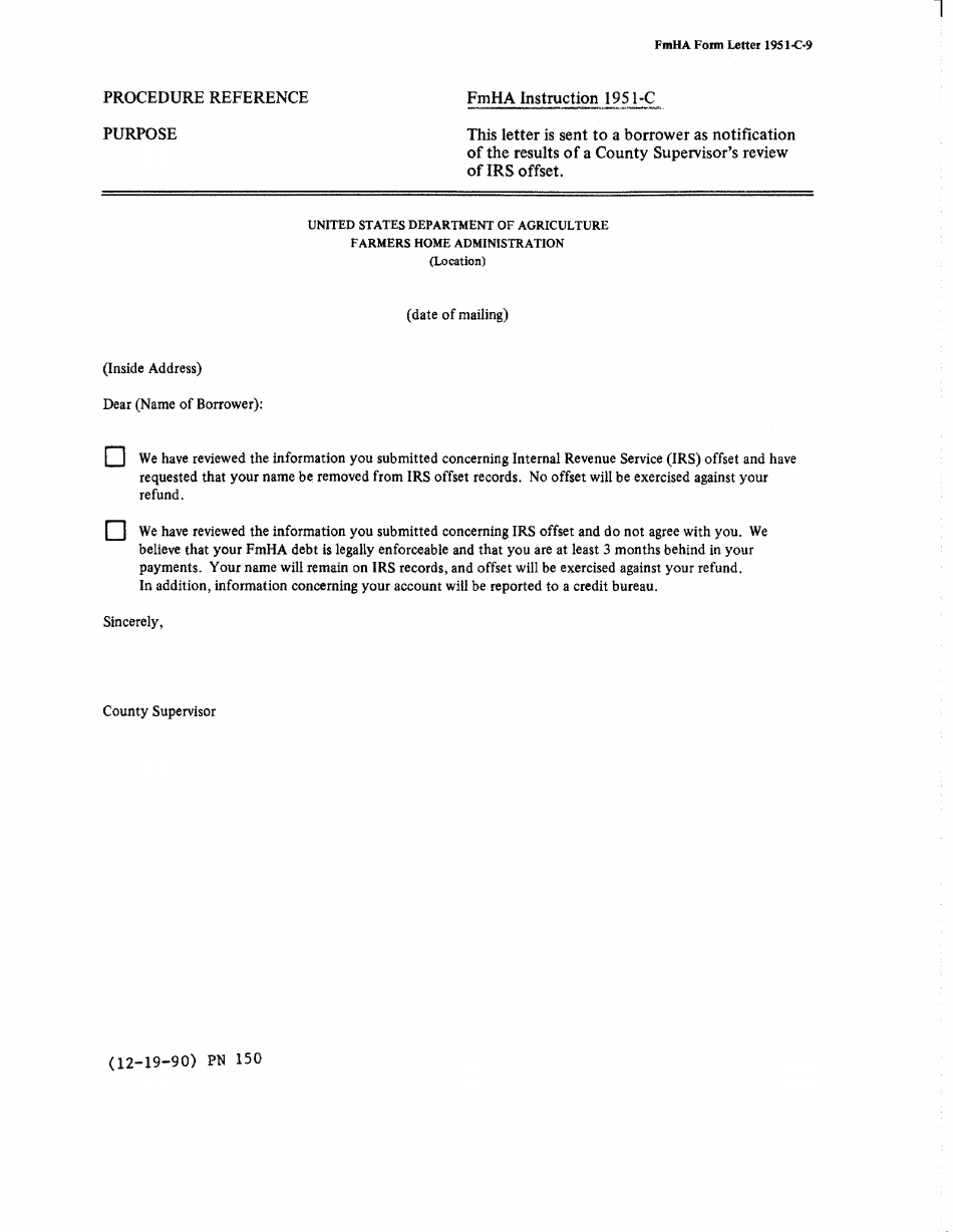 FmHA Form 1951-C-9 - Fill Out, Sign Online and Download Printable PDF ...