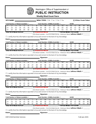 Washington Weekly Meal Count Form - Fill Out, Sign Online and Download ...