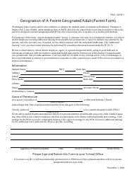 Washington Designation of a Parent-Designated Adult (Parent Form ...