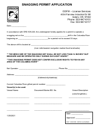 Oregon Snagging Permit Application - Fill Out, Sign Online and Download ...