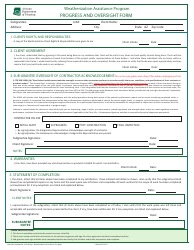 Arizona Progress and Oversight Form - Weatherization Assistance Program ...