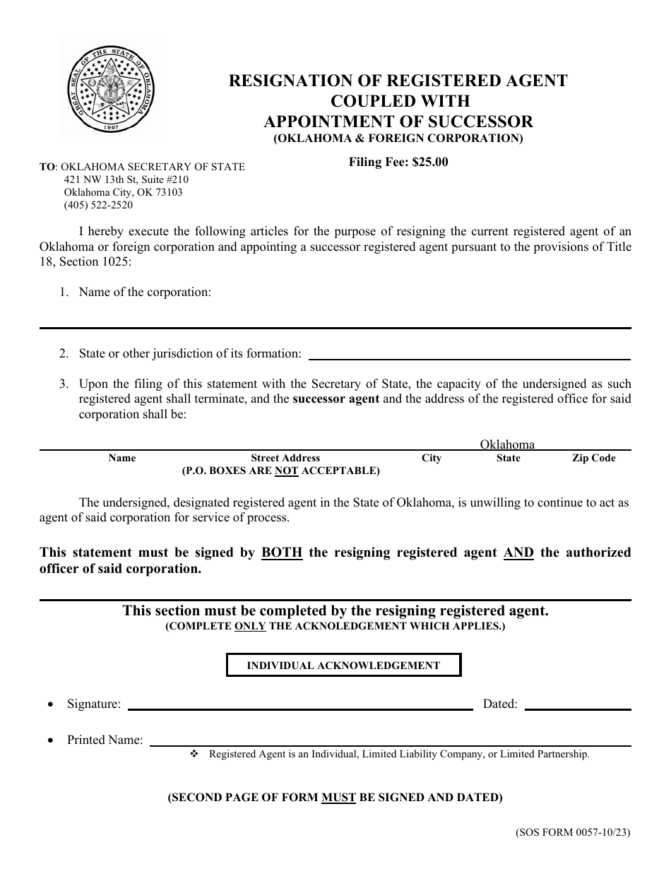 SOS Form 0057 - Fill Out, Sign Online and Download Fillable PDF ...