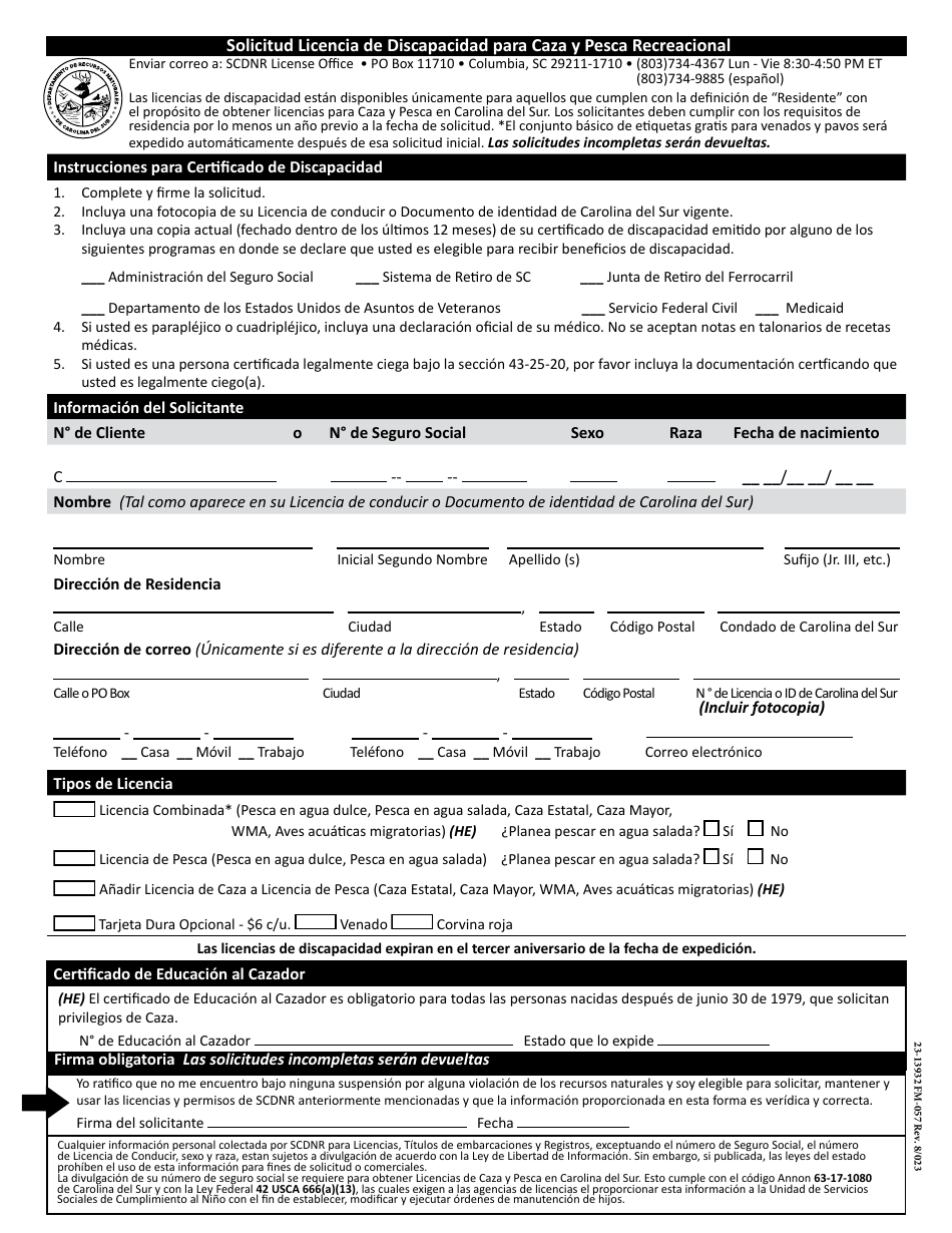 Formulario FM-057 (23-13932) - Fill Out, Sign Online and Download ...