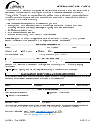 Form DOC02-391 Download Printable PDF or Fill Online Veterans Unit ...