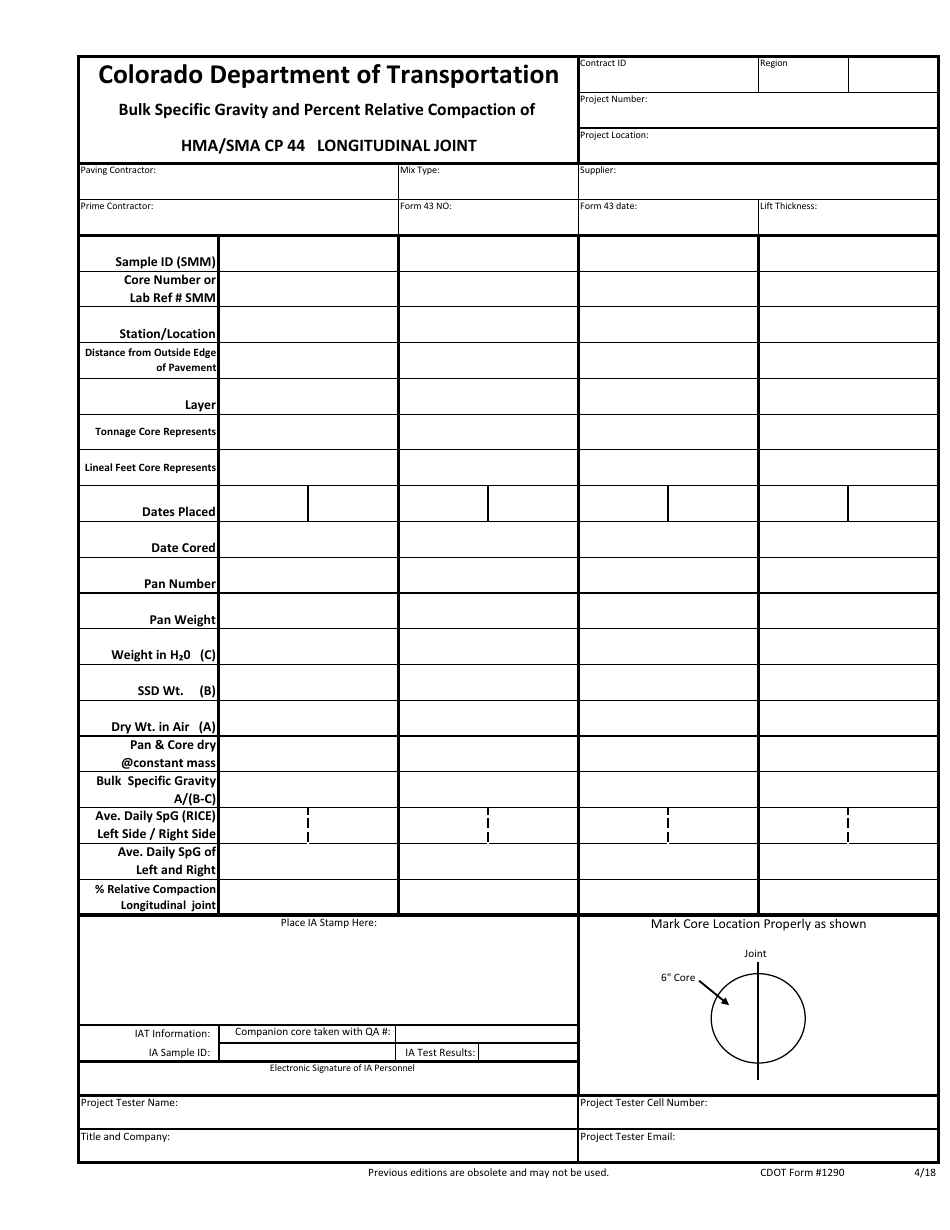 CDOT Form 1290 - Fill Out, Sign Online and Download Fillable PDF ...