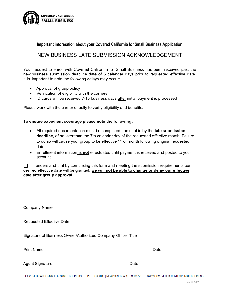 California New Business Late Submission Acknowledgement Download ...