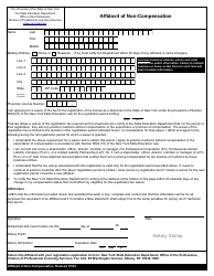 New York Affidavit of Non-compensation Download Fillable PDF 2016 ...