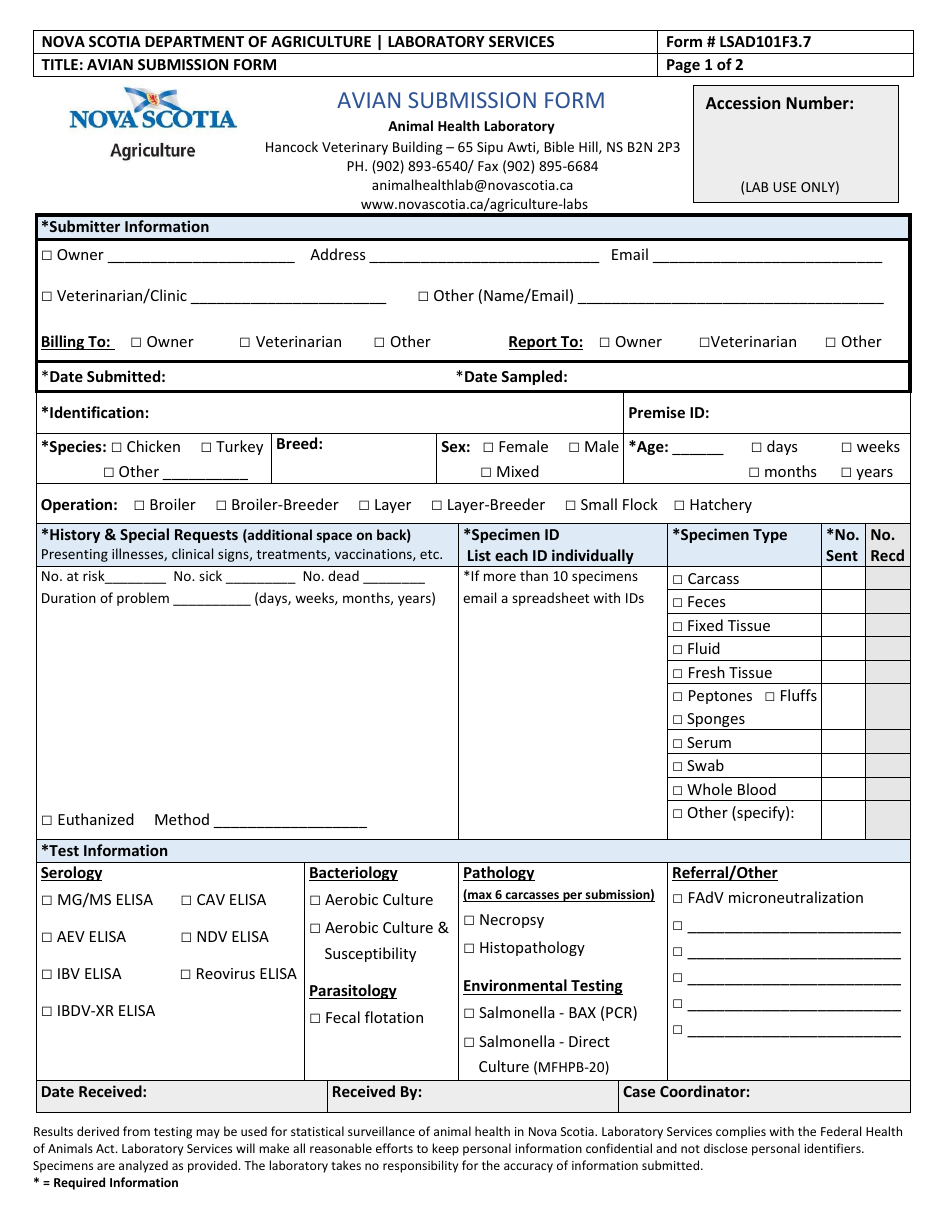 Form LSAD101F3.7 - Fill Out, Sign Online and Download Fillable PDF ...
