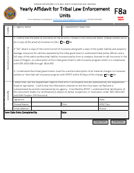 Form F8A - Fill Out, Sign Online and Download Fillable PDF, Oregon ...