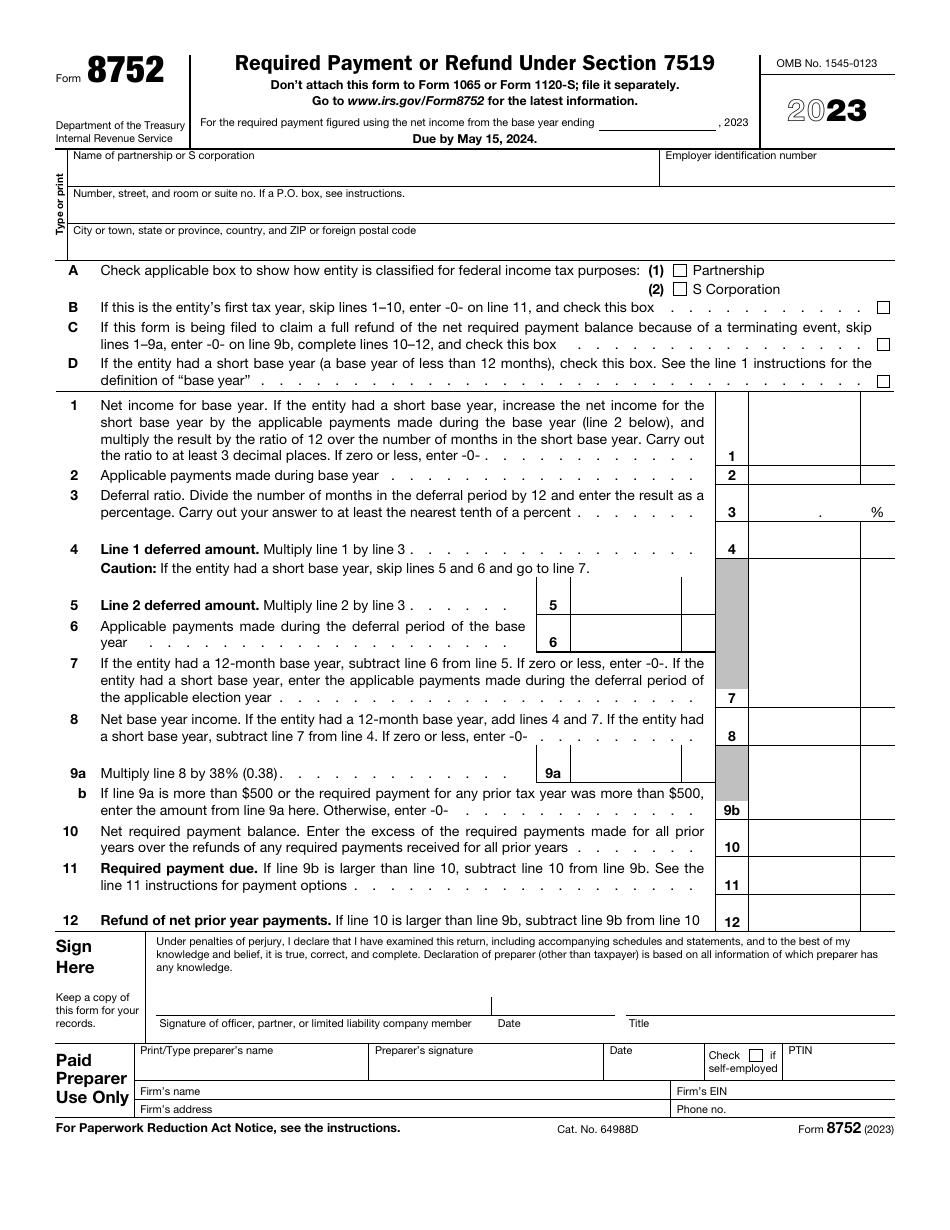IRS Form 8753 - 2023 - Fill Out, Sign Online and Download Fillable PDF ...