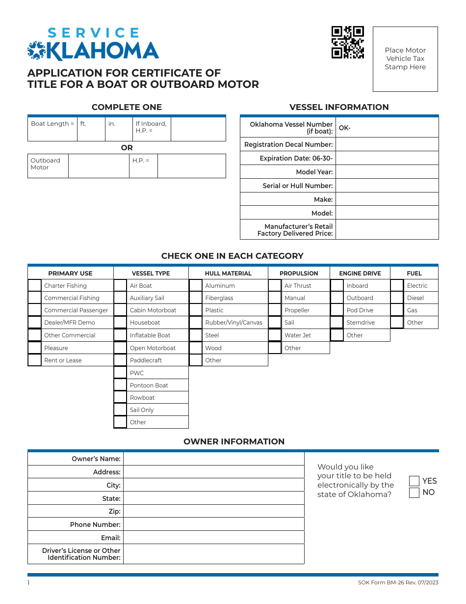SOK Form BM-26 - Fill Out, Sign Online and Download Fillable PDF ...