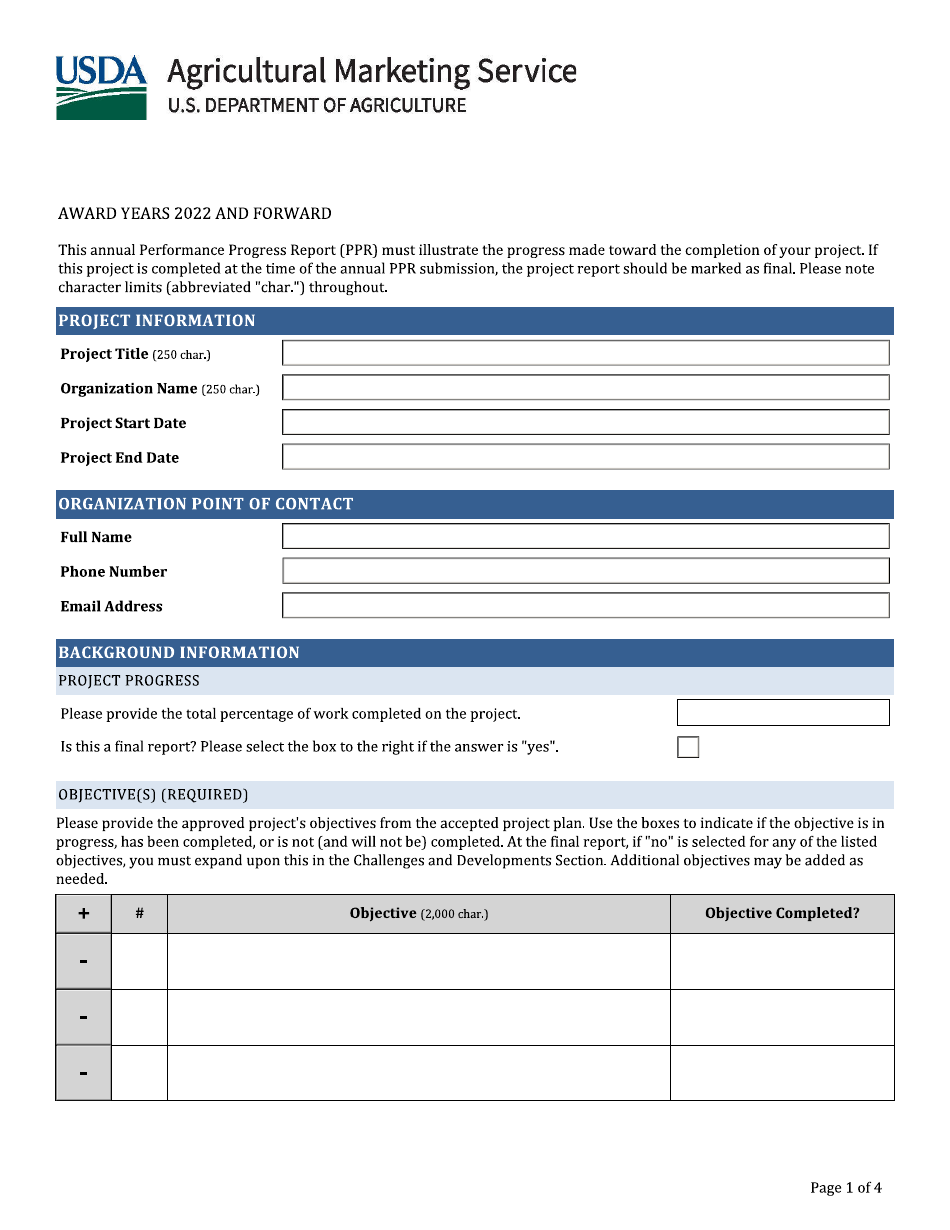 Performance Progress Report Template - Specialty Crop Block Grant ...