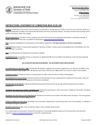 Washington Statement of Correction Download Fillable PDF | Templateroller
