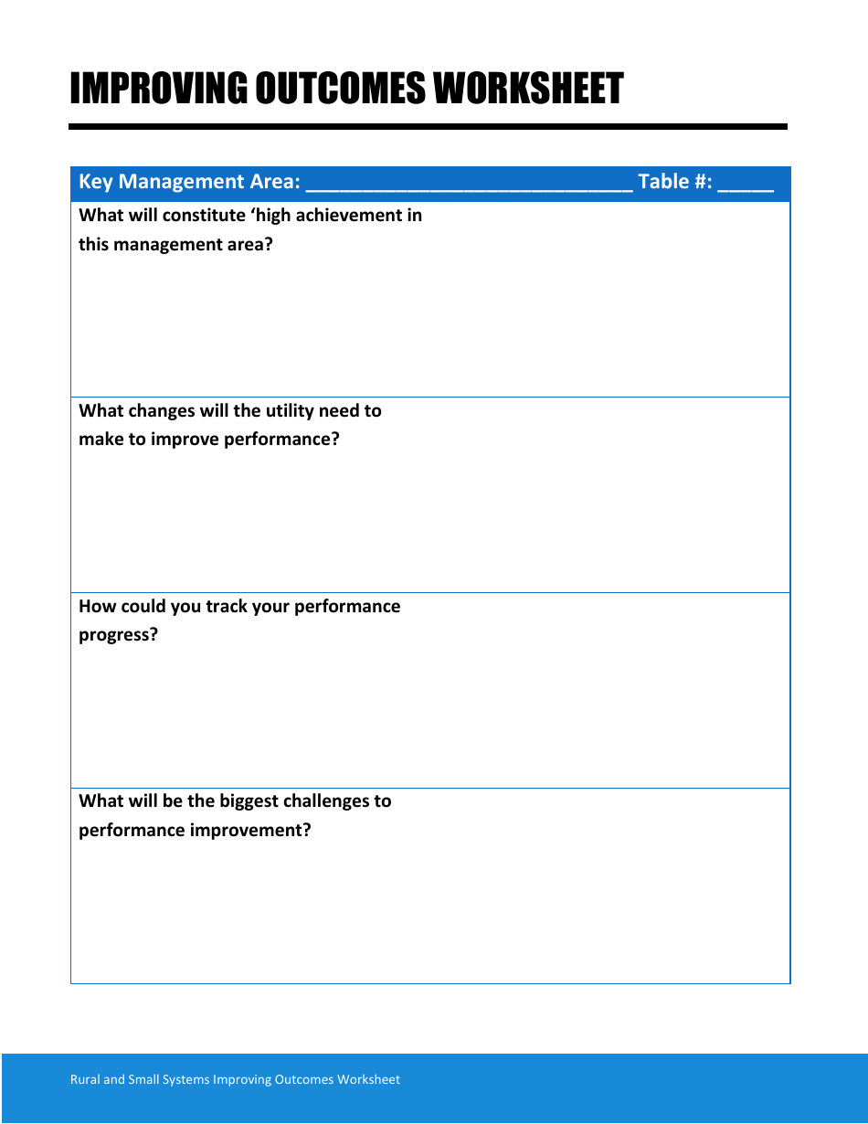 Improving Outcomes Worksheet - Fill Out, Sign Online and Download PDF | Templateroller