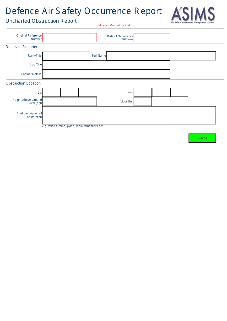 United Kingdom Defence Air Safety Occurrence Report - Uncharted ...