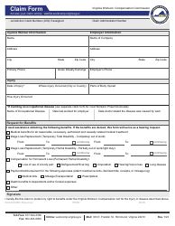 Virginia Claim Form Download Fillable PDF | Templateroller