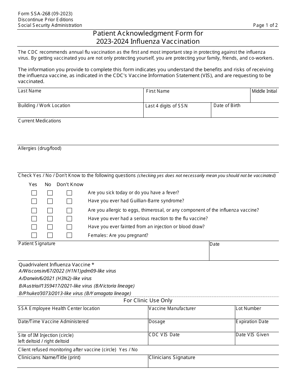 Form SSA-268 - 2024 - Fill Out, Sign Online and Download Fillable PDF ...