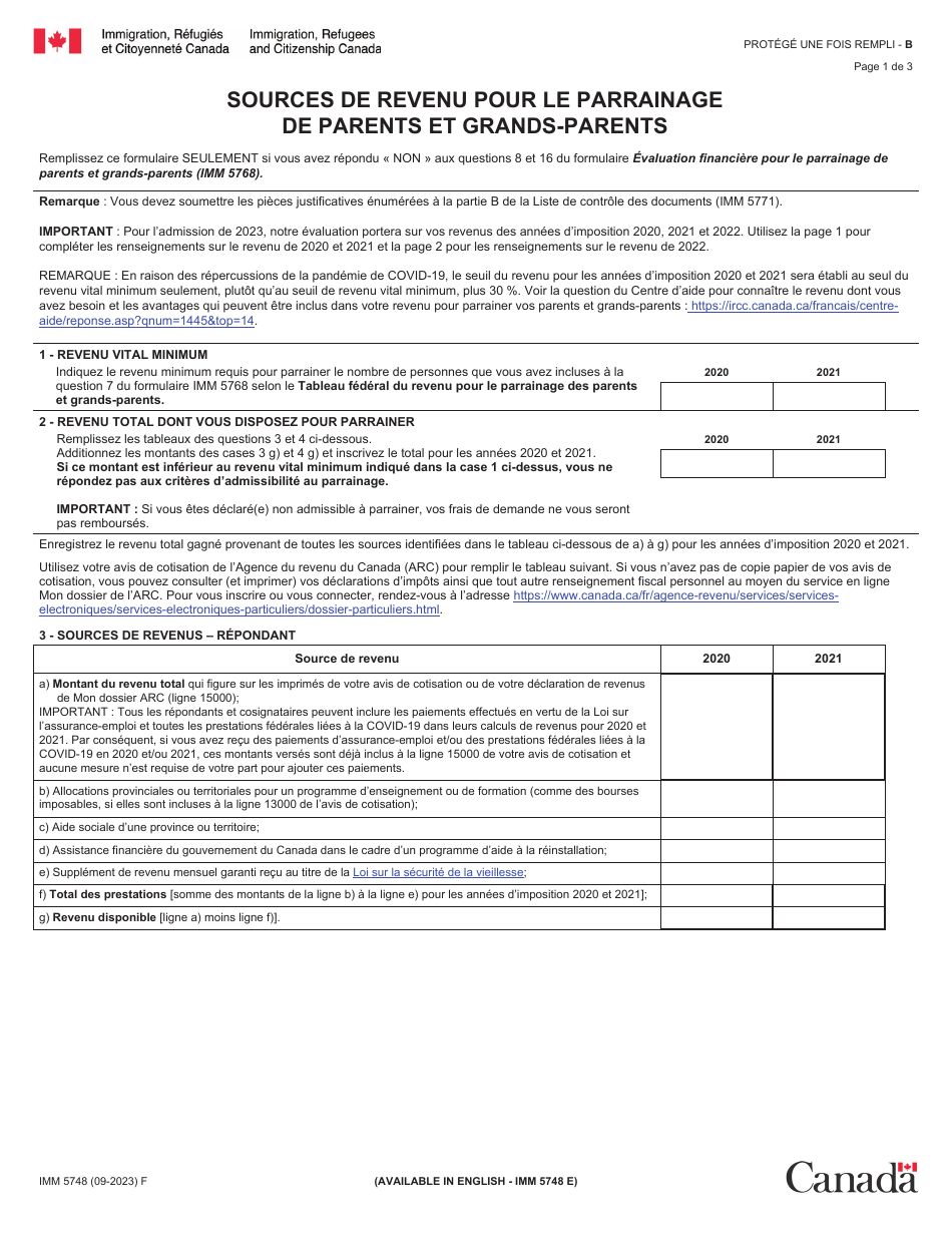 Forme IMM5748 - Fill Out, Sign Online and Download Fillable PDF, Canada ...