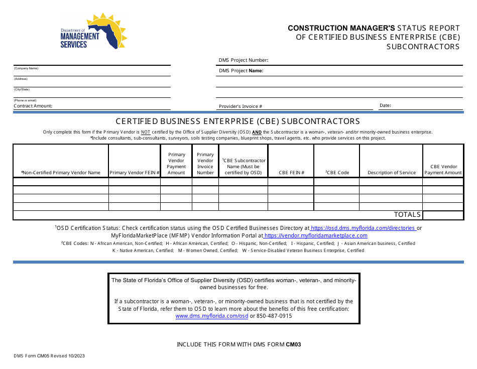 DMS Form CM05 - Fill Out, Sign Online and Download Fillable PDF ...