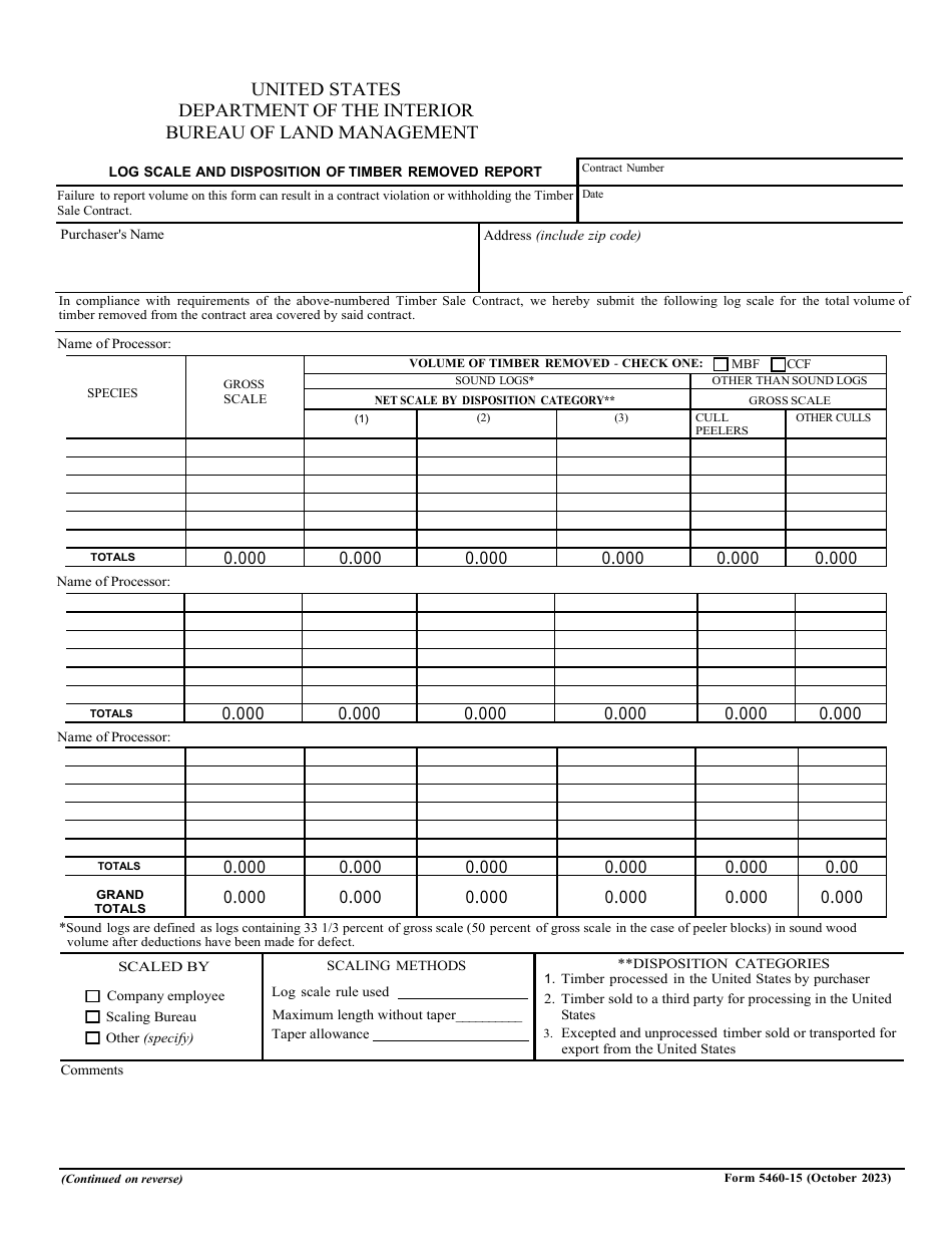 Form 5460-15 - Fill Out, Sign Online and Download Fillable PDF ...