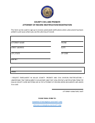 Dallas County, Texas Attorney of Record Enotification Registration ...