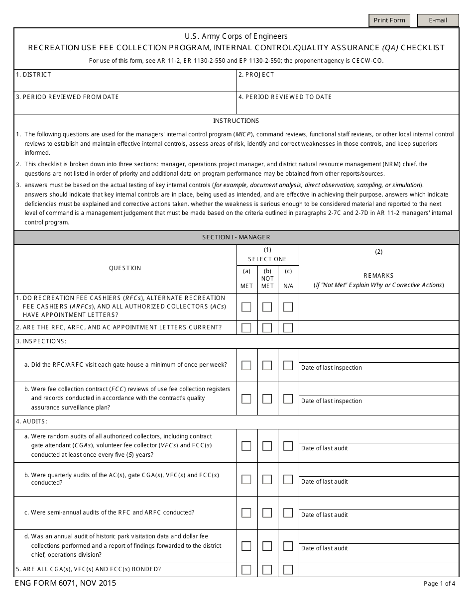 ENG Form 6071 - Fill Out, Sign Online and Download Fillable PDF ...