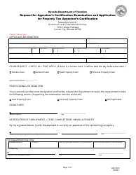Nevada Certification Request Form Download Fillable PDF | Templateroller