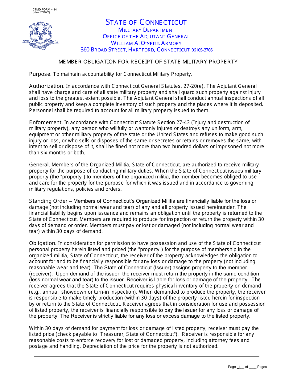 CTMD Form 4-14 - Fill Out, Sign Online and Download Fillable PDF ...