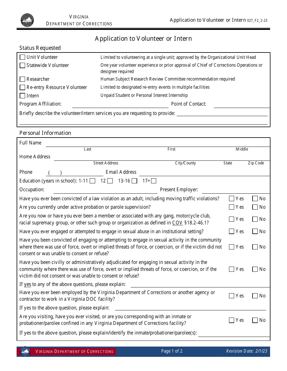 Form 2 - Fill Out, Sign Online and Download Printable PDF, Virginia ...