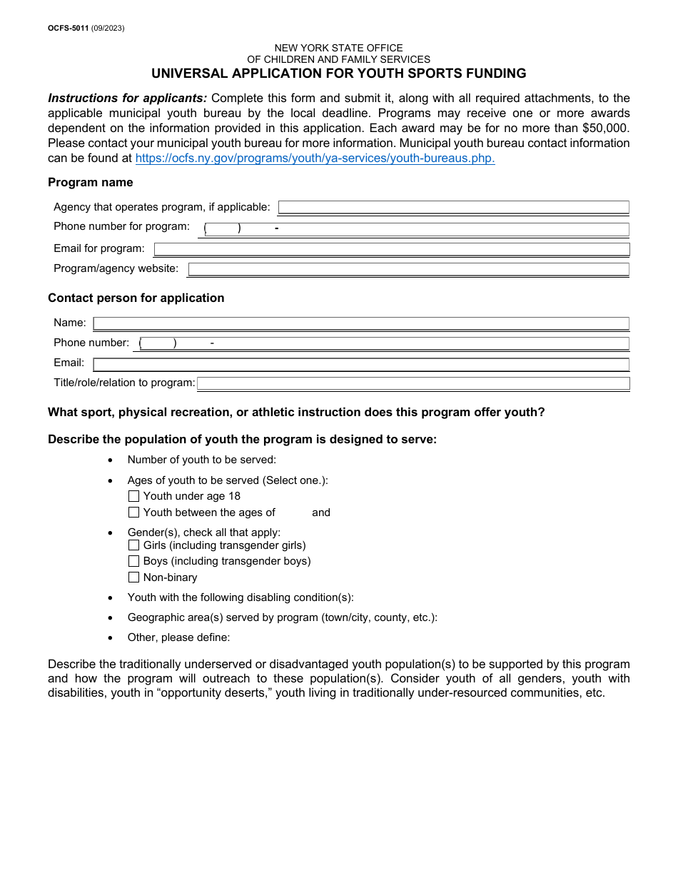 Form OCFS-5011 - Fill Out, Sign Online and Download Fillable PDF, New ...