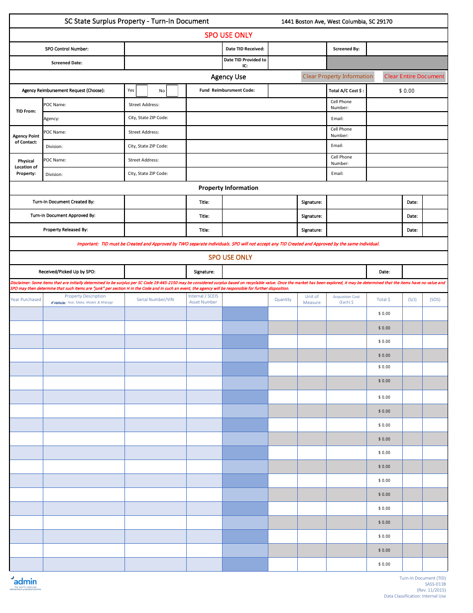 Form SASS-011B - Fill Out, Sign Online and Download Fillable PDF, South ...