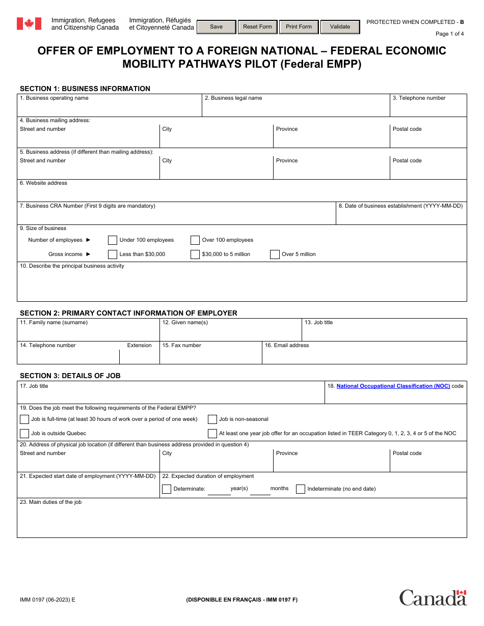 Form IMM0197 - Fill Out, Sign Online and Download Fillable PDF, Canada ...