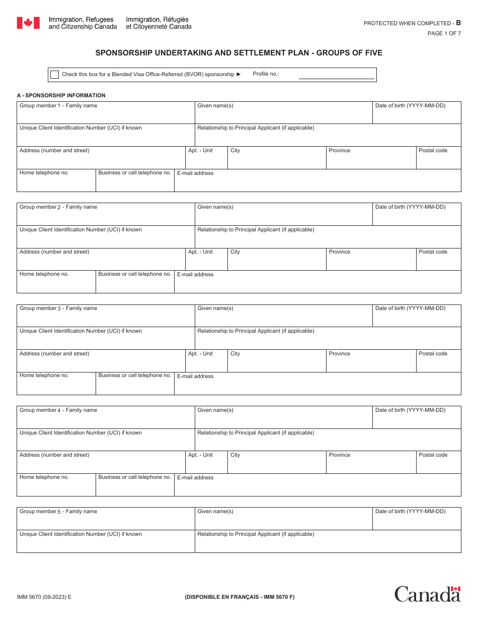 Form IMM5670 - Fill Out, Sign Online and Download Fillable PDF, Canada ...
