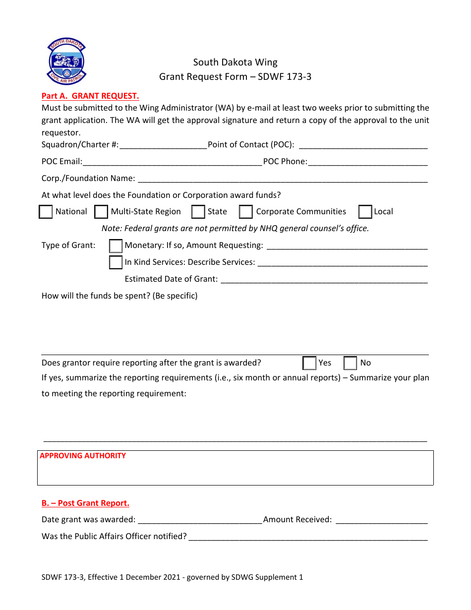 Form SDWF173-3 - Fill Out, Sign Online and Download Fillable PDF ...