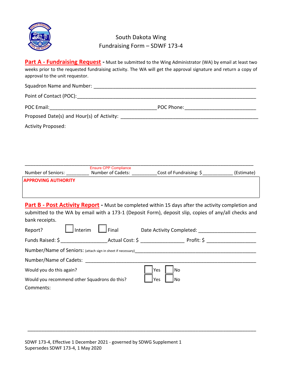 Form SDWF173-4 - Fill Out, Sign Online and Download Fillable PDF ...