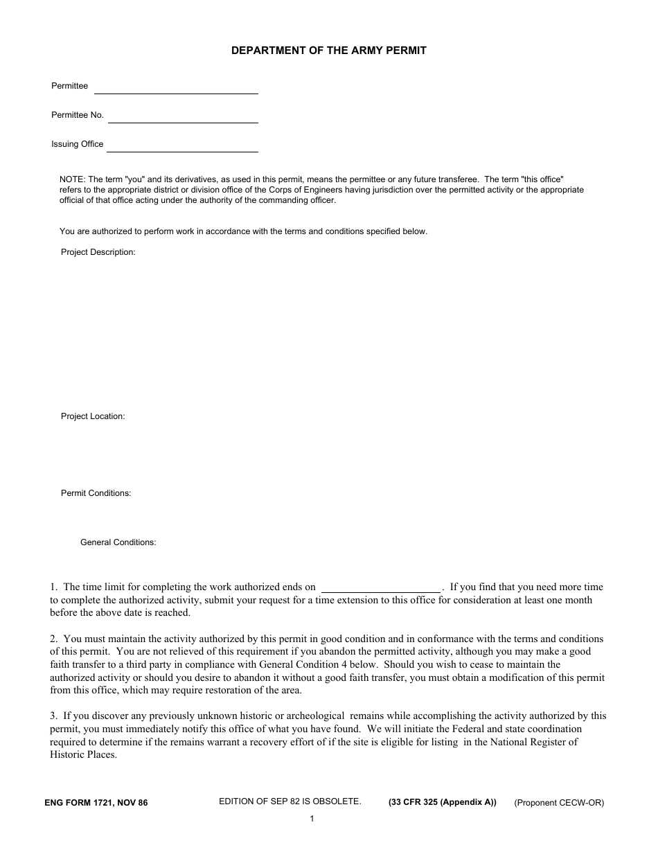 ENG Form 1721 - Fill Out, Sign Online and Download Fillable PDF ...