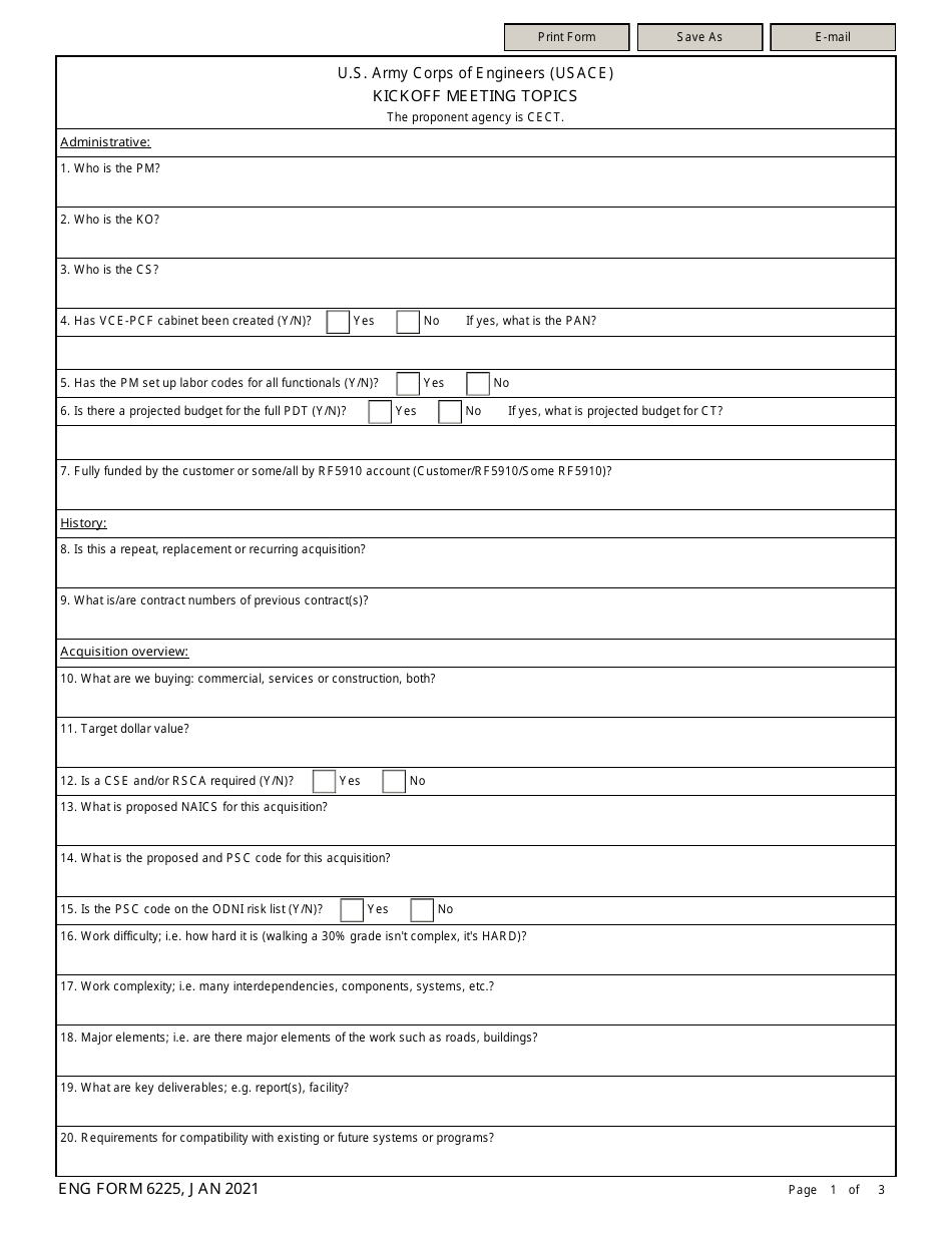 ENG Form 6225 - Fill Out, Sign Online and Download Fillable PDF ...