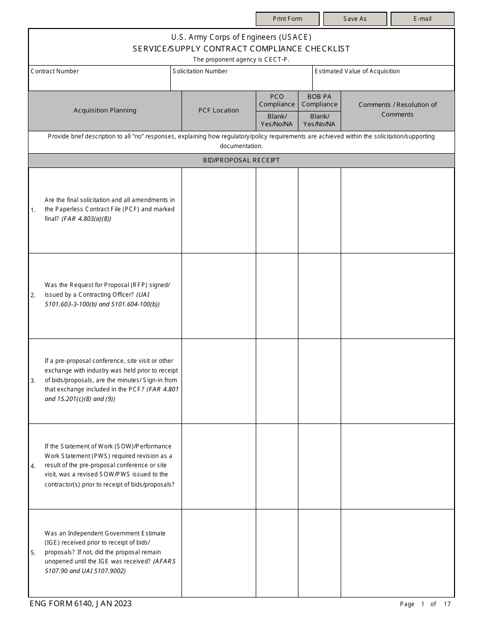 ENG Form 6140 - Fill Out, Sign Online and Download Fillable PDF ...