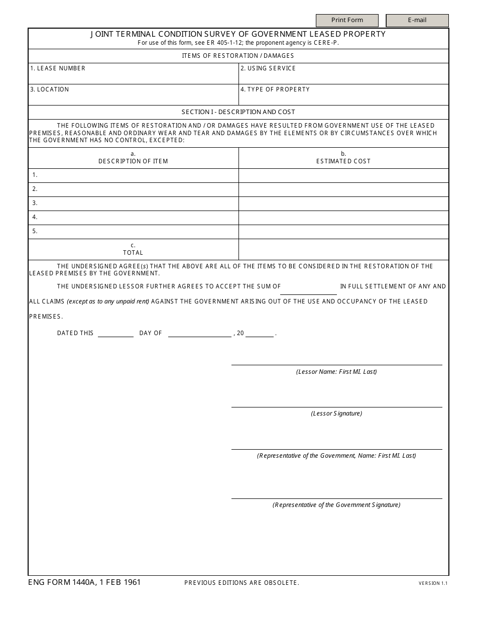 ENG Form 1440A - Fill Out, Sign Online and Download Fillable PDF ...