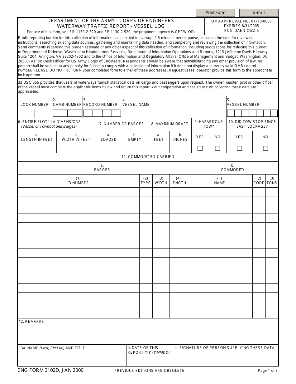 ENG Form 3102D - Fill Out, Sign Online and Download Fillable PDF ...