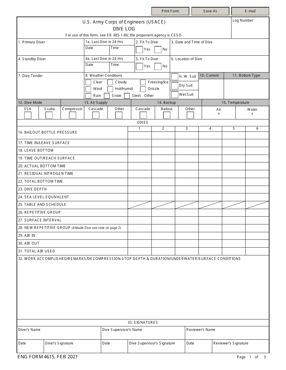 ENG Form 4615 - Fill Out, Sign Online and Download Fillable PDF ...