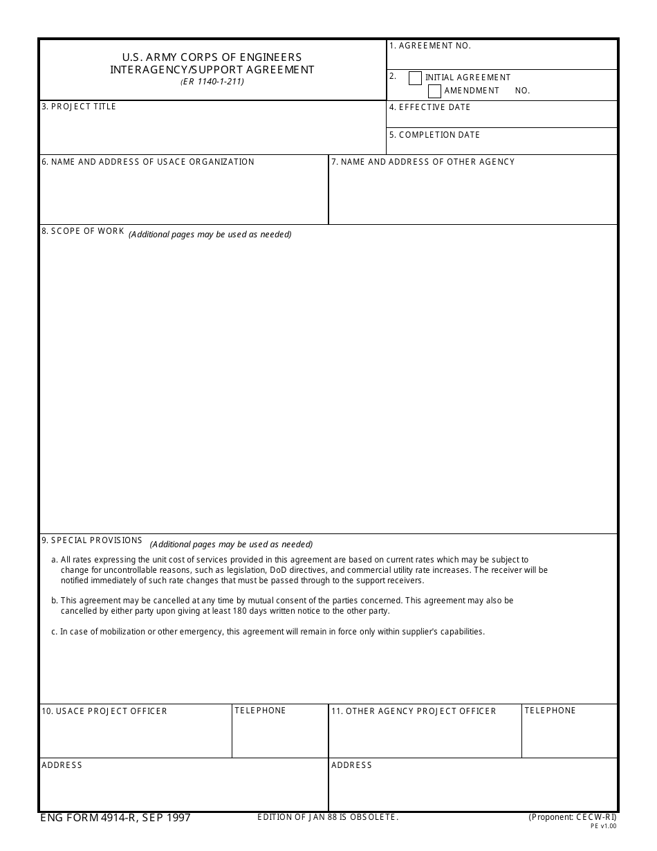 ENG Form 4914-R - Fill Out, Sign Online and Download Fillable PDF ...