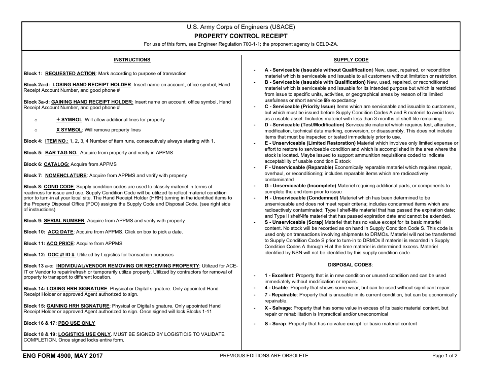 ENG Form 4900 - Fill Out, Sign Online and Download Fillable PDF ...