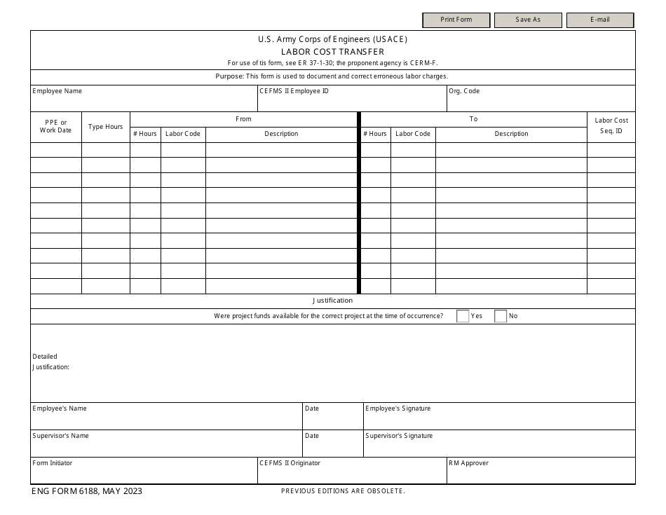 ENG Form 6188 - Fill Out, Sign Online and Download Fillable PDF ...