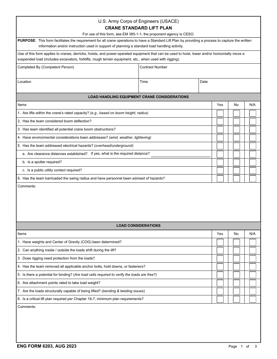 ENG Form 6203 - Fill Out, Sign Online and Download Fillable PDF ...