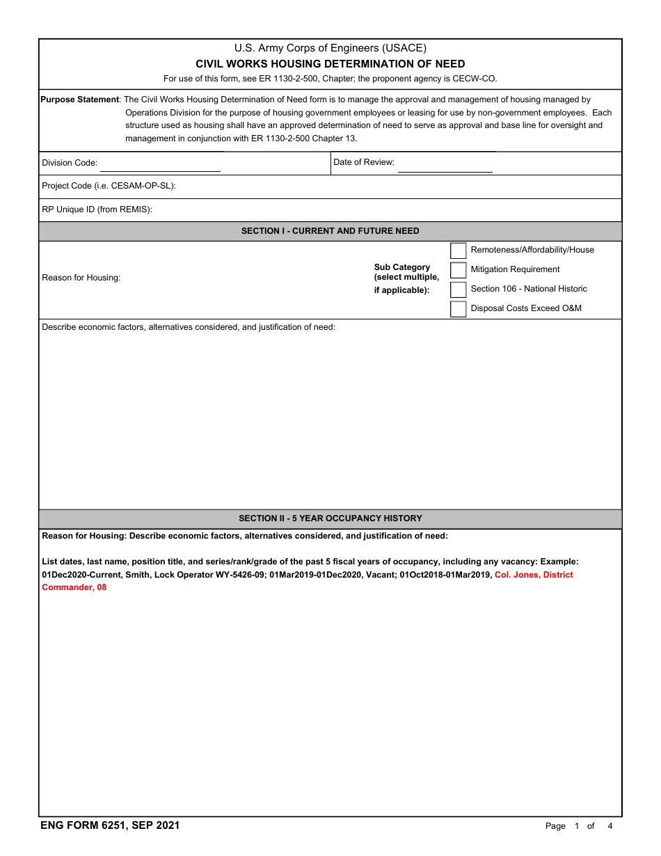ENG Form 6251 - Fill Out, Sign Online and Download Fillable PDF ...