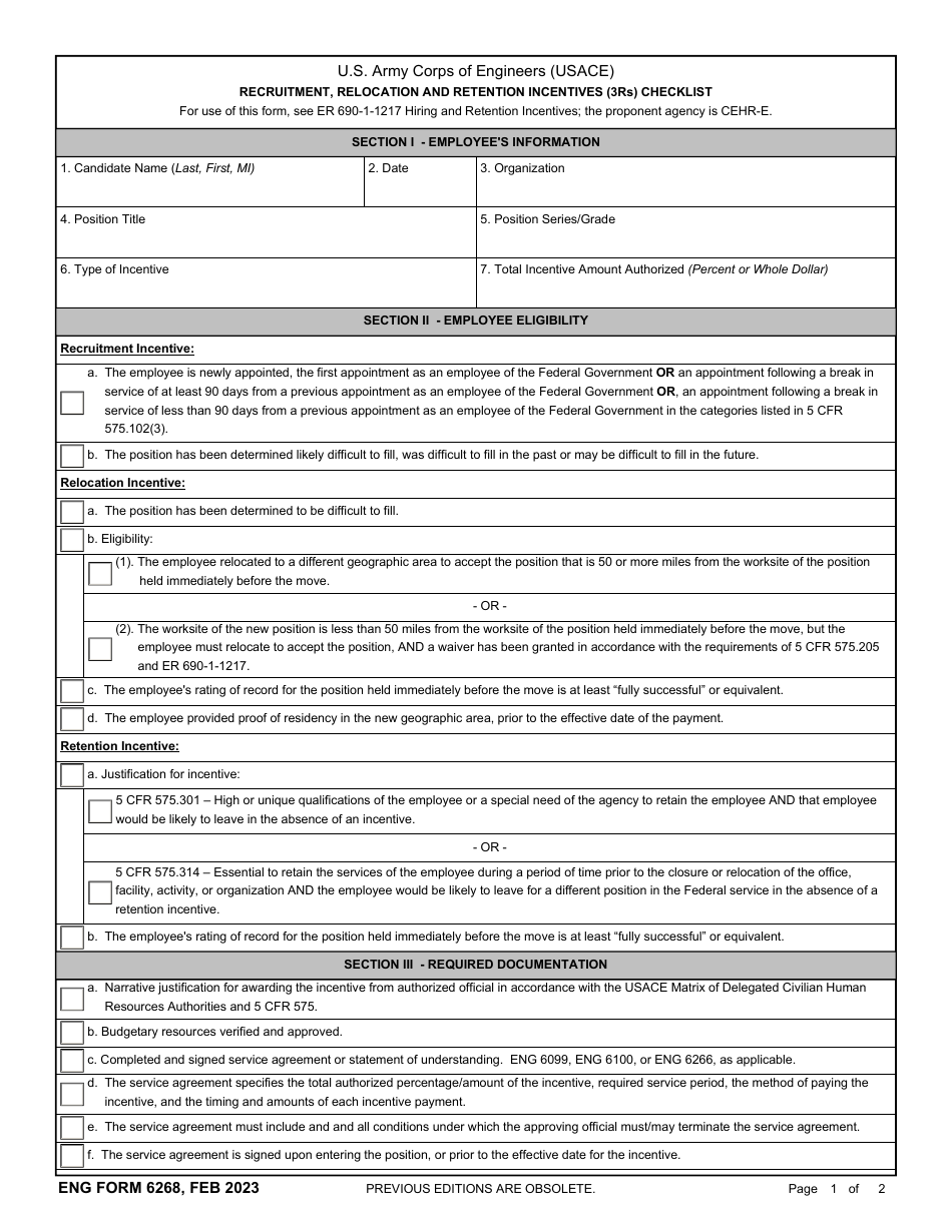 ENG Form 6268 - Fill Out, Sign Online and Download Fillable PDF ...