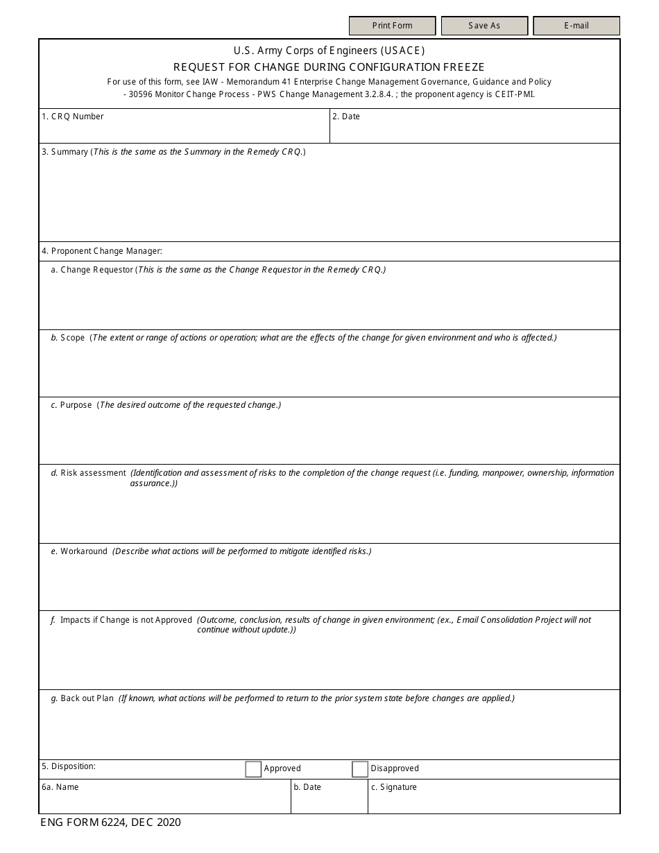ENG Form 6224 - Fill Out, Sign Online and Download Fillable PDF ...